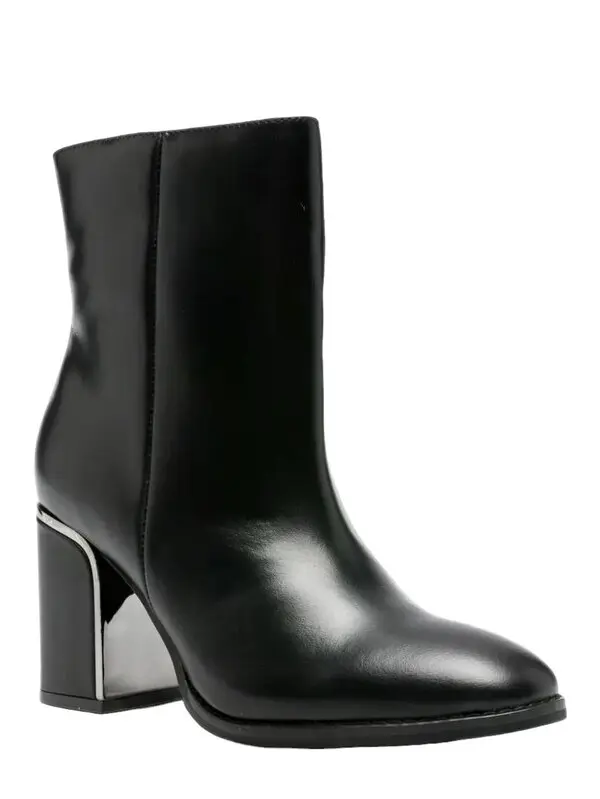 ALMA EN PENA Block-heel Leather Ankle Boots - Black