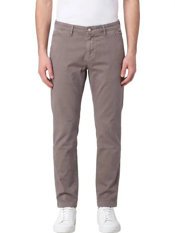 JACOB COHЁN Mid-rise Slim-fit Cotton Chino Pants With Slant Pockets - Grey
