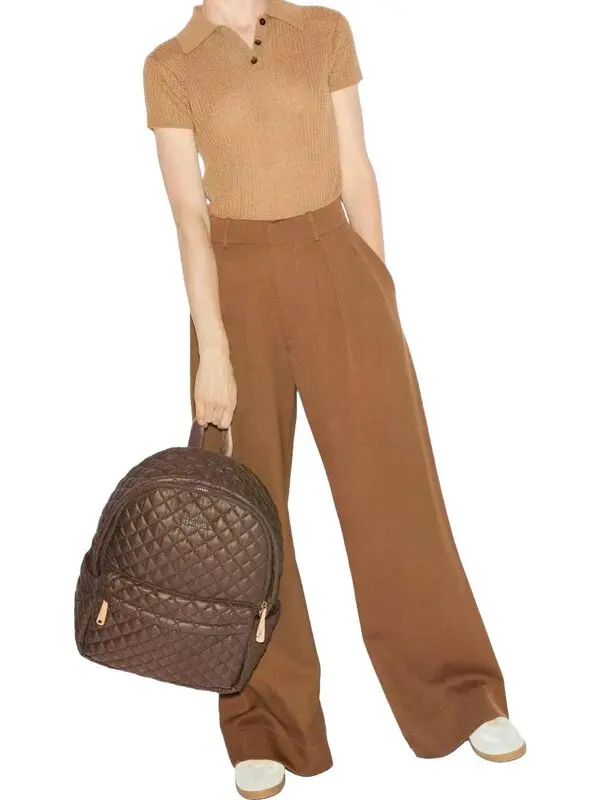 Mz Wallace Metro Quilted Backpack - Brown