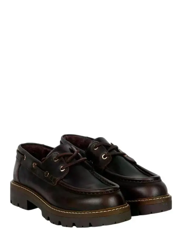 Stokton Rochelle Lace-up Lug-sole Loafers - Brown