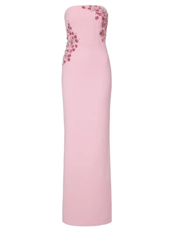 Rebecca Vallance Fresa Embellished Strapless Crepe Gown - Pink