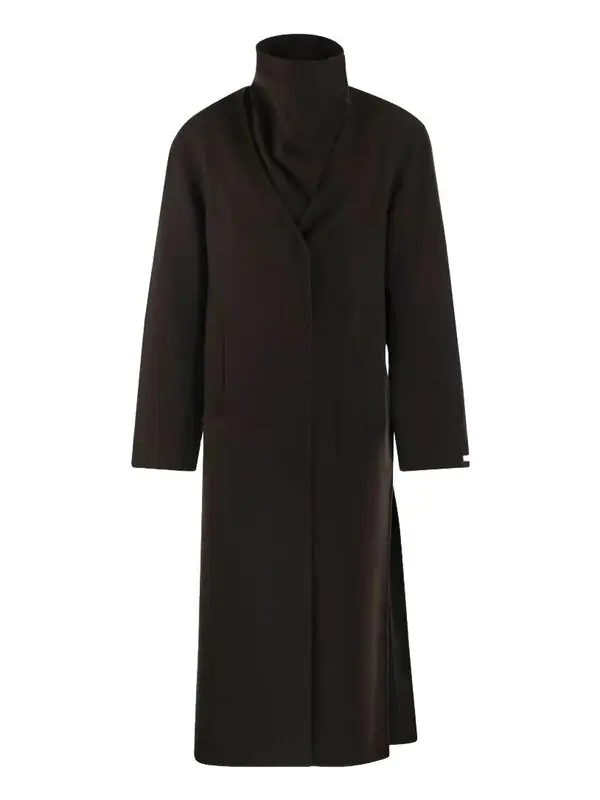 Sportmax High-neck Double-breasted Coat - Brown