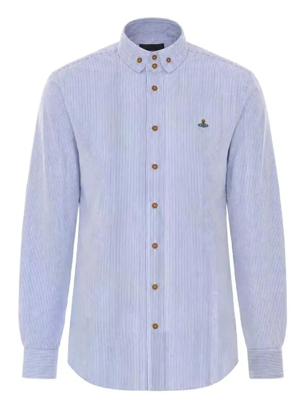 VIVIENNE WESTWOOD Stripe-print Button-down Shirt - Blue