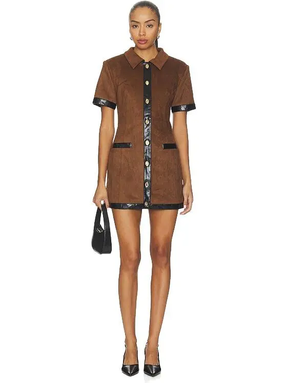 MAUDE CLUB Peyton Dress - Brown