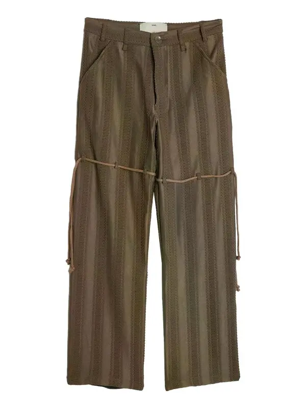 SONG FOR THE MUTE Chain-lace Wide-leg Trousers - Brown