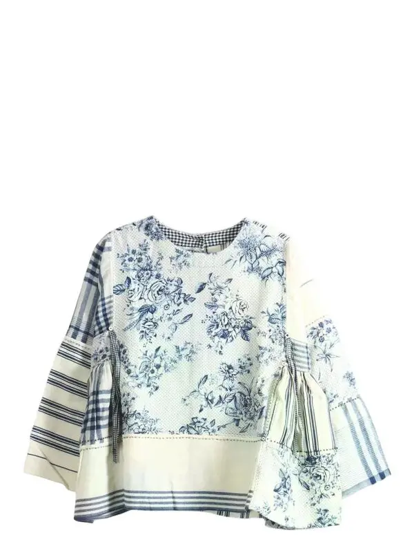 Pero Floral-print Patchwork Blouse - Neutrals