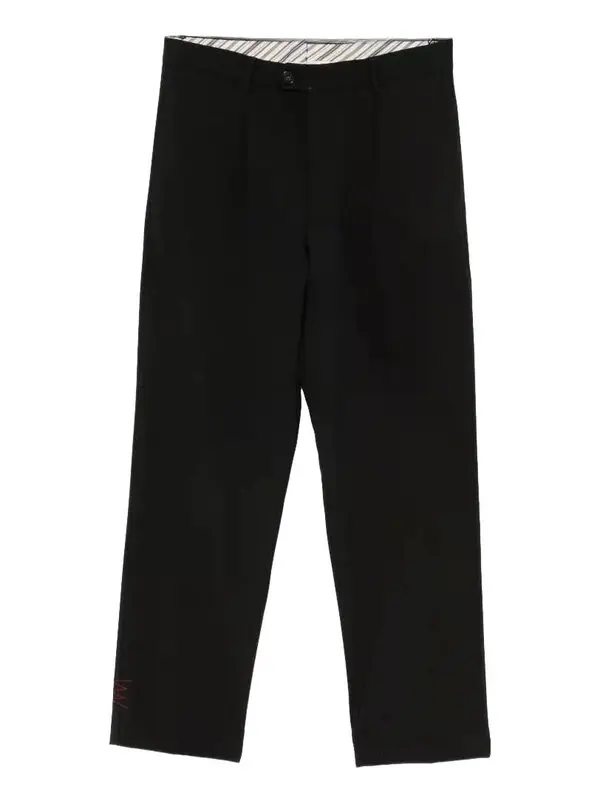 AMARANTO Pressed-crease Tailored Trousers - Black