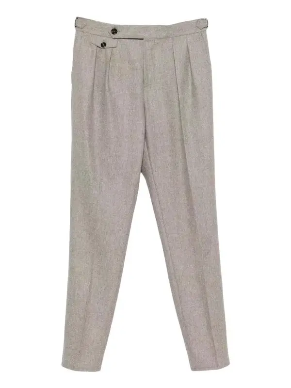 Brunello Cucinelli Pleated Straight-leg Trousers - Grey
