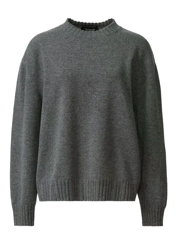 Fabiana Filippi Bead-embellished Ribbed-trim Sweater - Grey