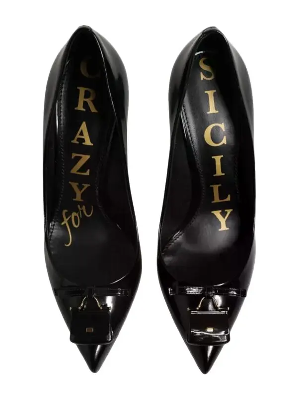 Dolce & Gabbana Sicily Bag-embellished Pointed-toe Pumps - Black