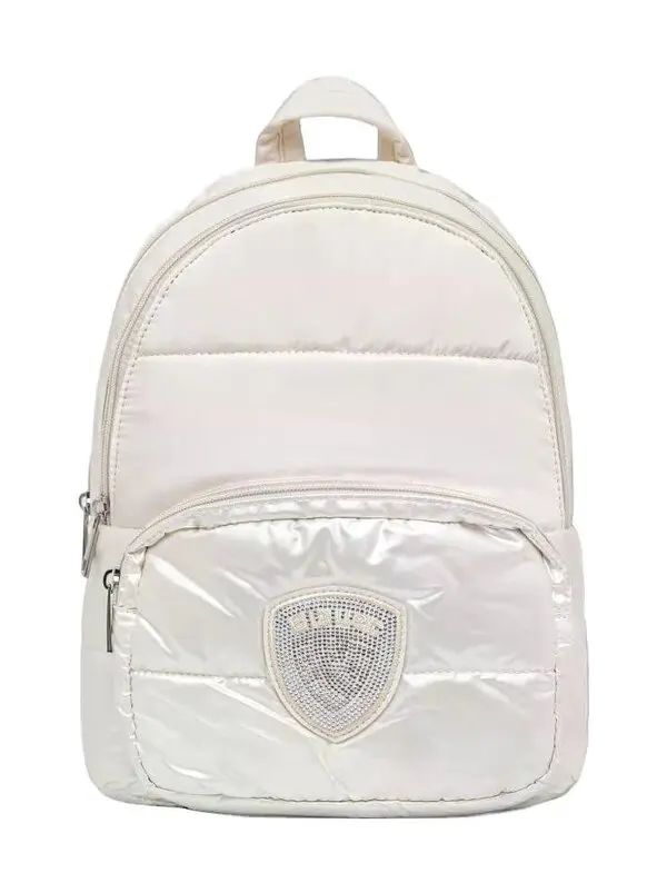BLAUER. Quilted Crystal-embellished Backpack - White
