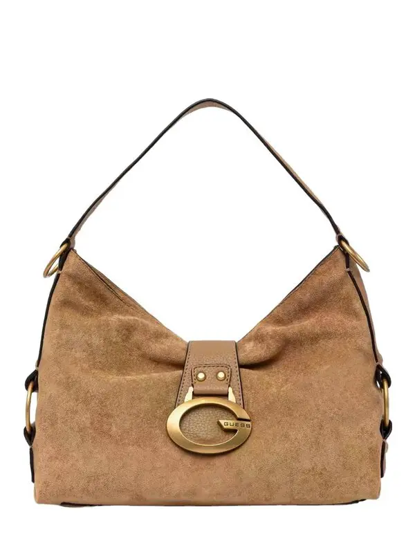 Guess Camden Logo-plaque Suede Tote Bag - Brown