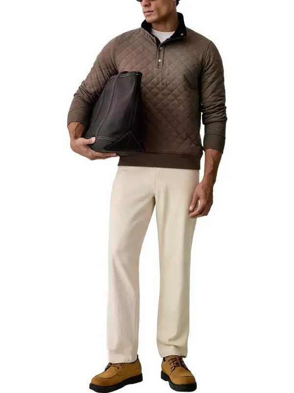 Gant Mikina Quilted High-neck Sweatshirt - Brown