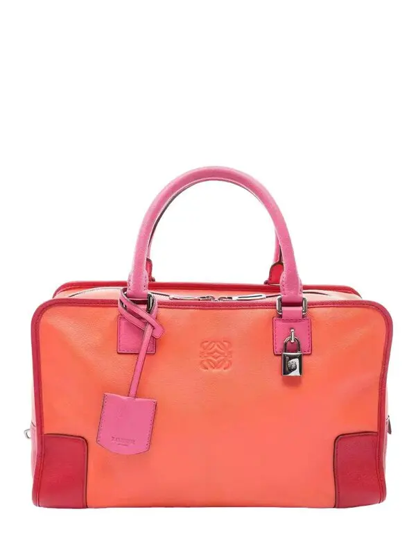 Loewe 2010-2026 Tricolor Goatskin Amazona 36 Handbag - Orange