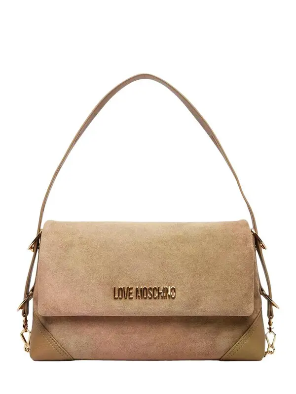 Moschino Logo-plaque Shoulder Bag - Neutrals
