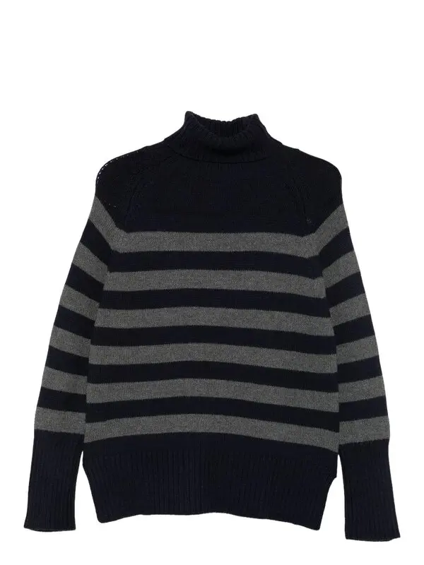 BASE Wool Turtle-neck Sweater - Blue