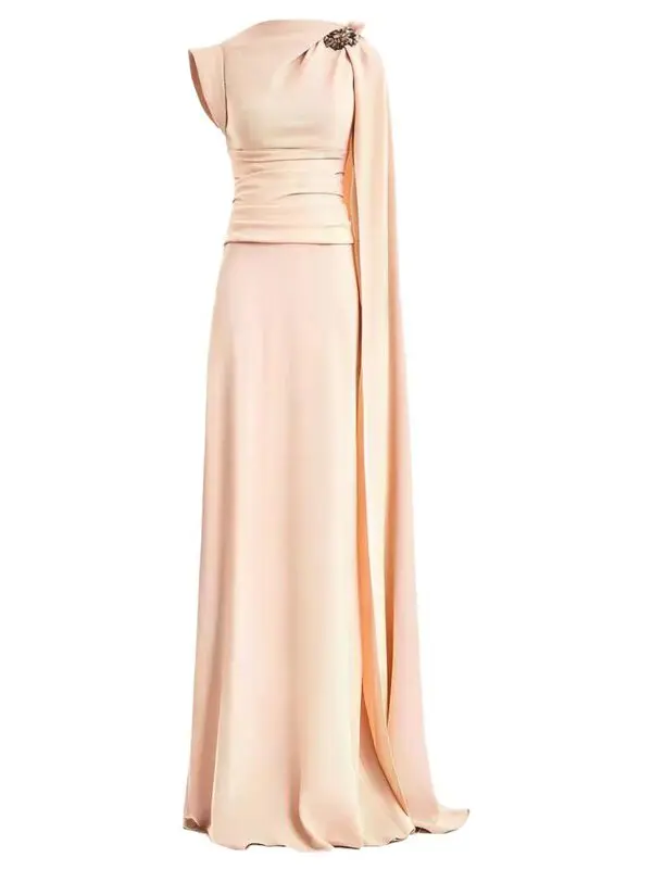 GEMY MAALOUF Embellished Feathered Dress - Neutrals