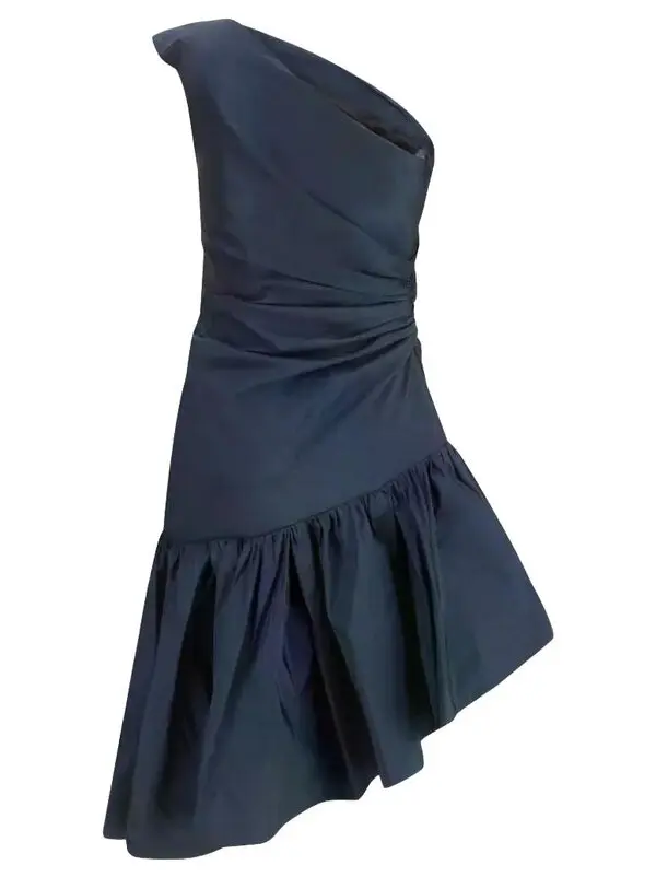 SARA ROKA Anuja Ruffle-detail One-shoulder Dress - Blue