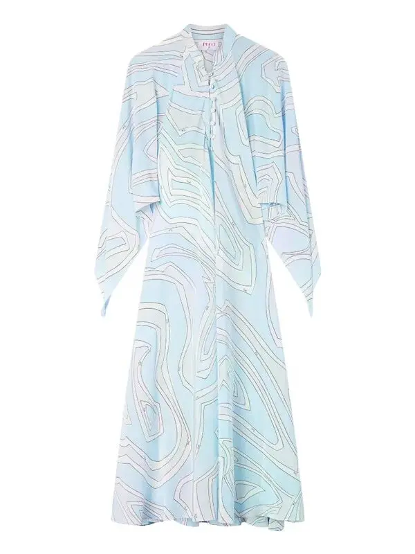 Emilio Pucci Labirinto-print Long Kaftan - Blue
