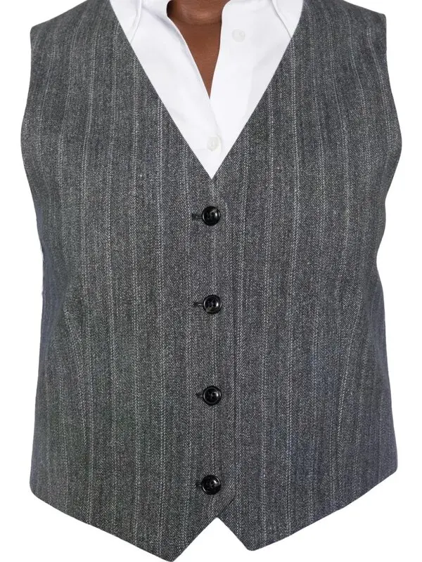 CIRCOLO 1901 Pinstripe-print Waistcoat - Blue