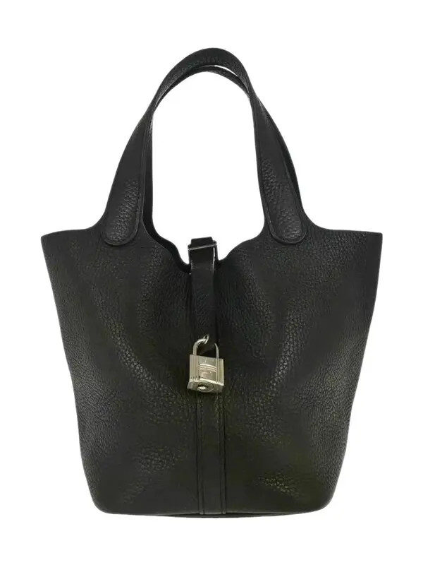 Hermès 2017 18 Pm Taurillon Clemence Picotin Lock Tote Bag - Black