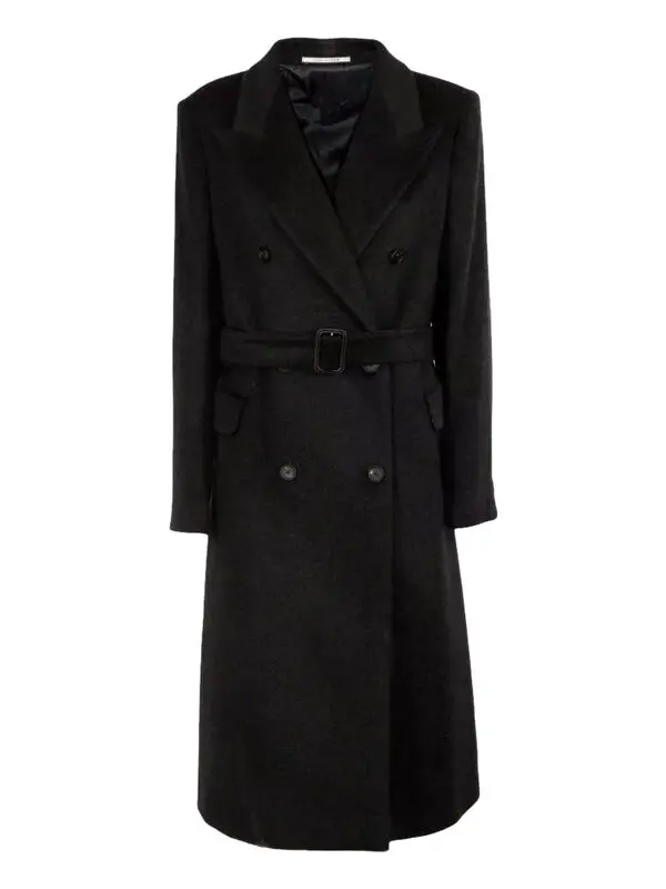 Tagliatore Double-breasted Belted Coat - Black