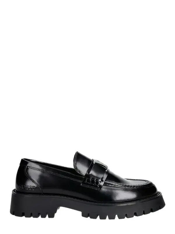 Guess Logo-plaque Lug-sole Loafers - Black