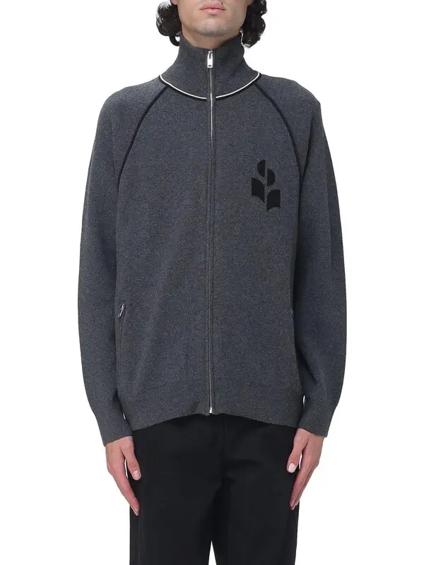 Isabel Marant Étoile Sergio High-neck Zipped Cotton-blend Cardigan - Grey