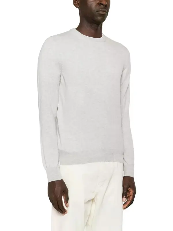 GRAN SASSO Crew-neck Ribbed-trim Sweater - Grey