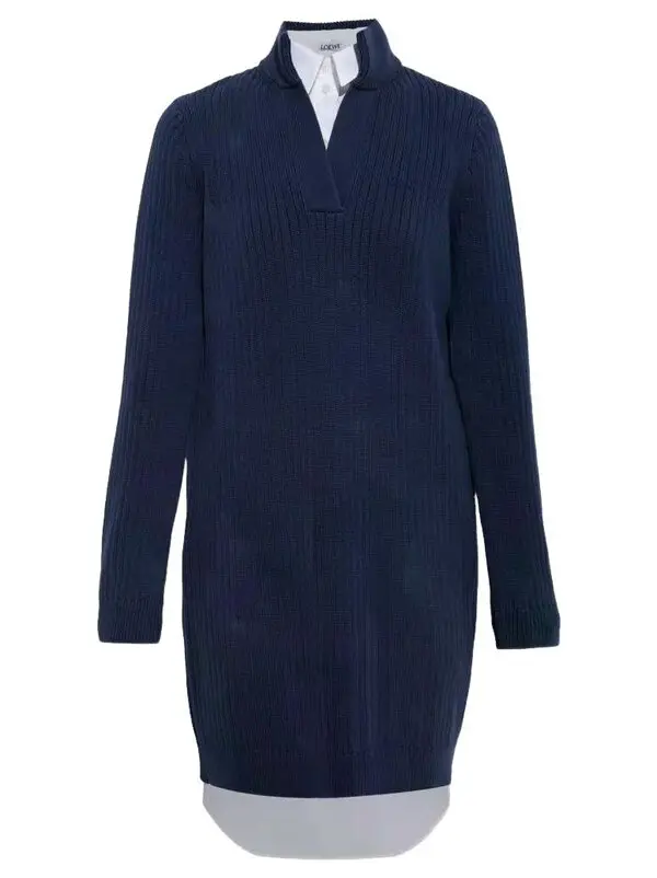 Loewe Ribbed Layered Mini Dress - Blue