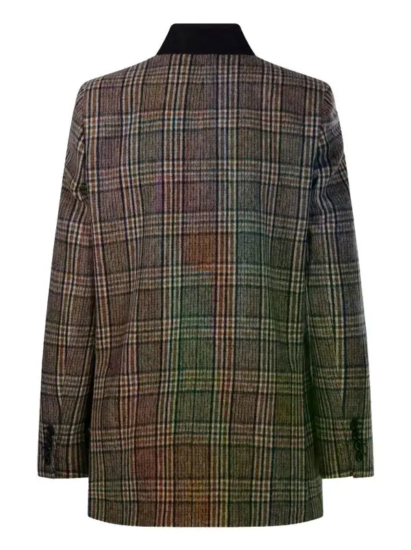 Max Mara Check-pattern Double-breasted Blazer - Brown