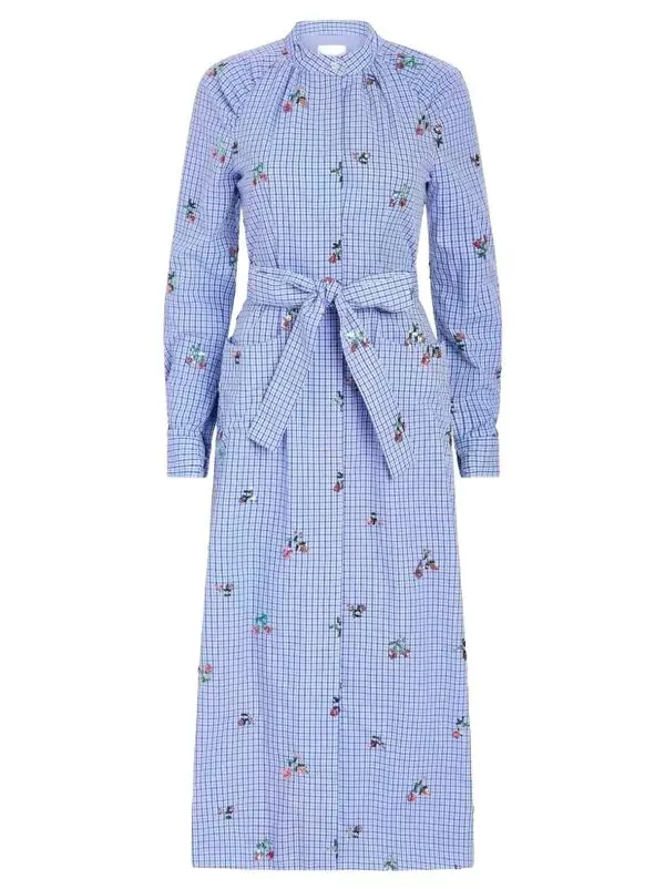 MARKARIAN Gazania Sequin-embellished Midi Shirt Dress - Blue