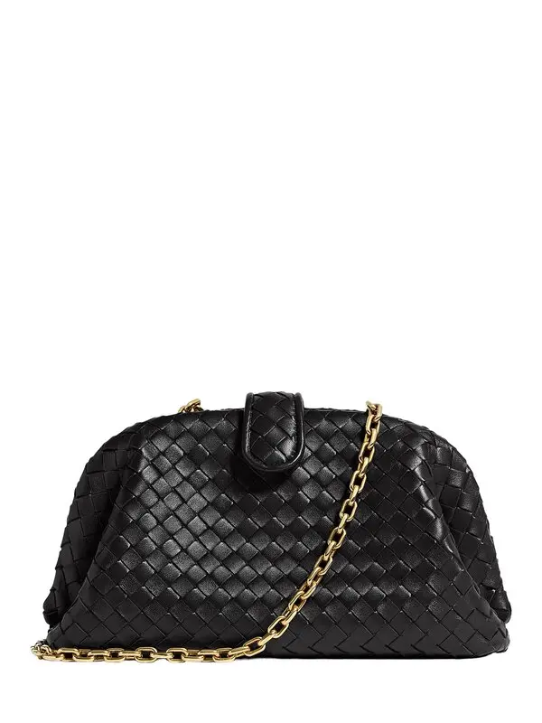 Bottega Veneta Small Leather Lauren 1980 Clutch Bag - Black