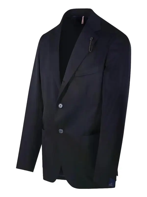 SANTANIELLO Single-breasted Notched-lapel Blazer - Blue