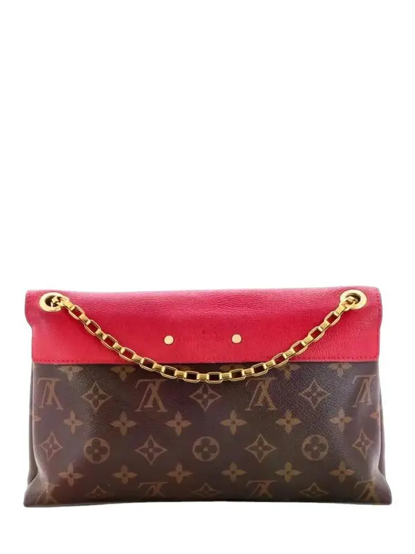 LOUIS VUITTON Pallas Chain Monogram Canvas And Calfskin Shoulder Bag - Brown