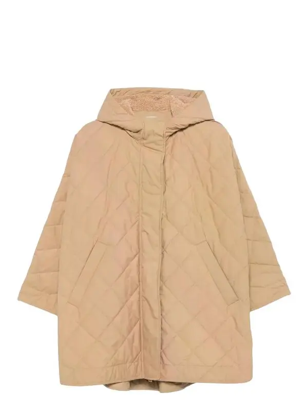 Moncler Quilted Hooded Cape - Neutrals