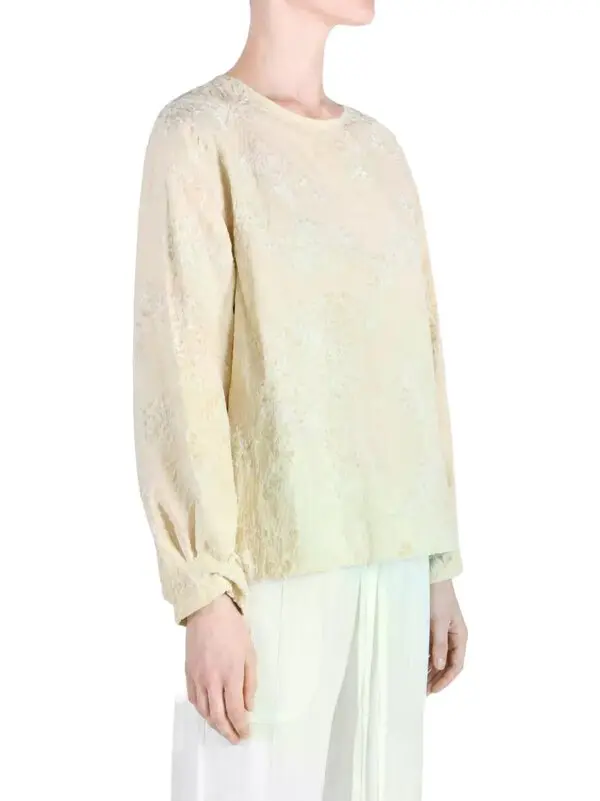 CASEY CASEY Biggy Floral-embroidered Long-sleeve Top - Neutrals