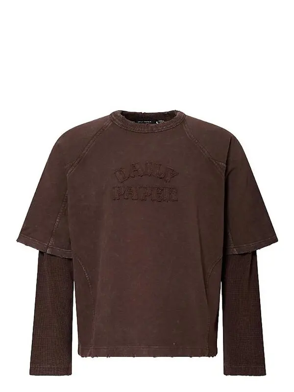 DAILY PAPER Stacked Long-sleeve Cotton T-shirt - Mole