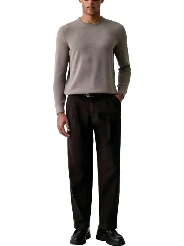 Marc O'polo Lars Pleated Straight-leg Trousers - Brown