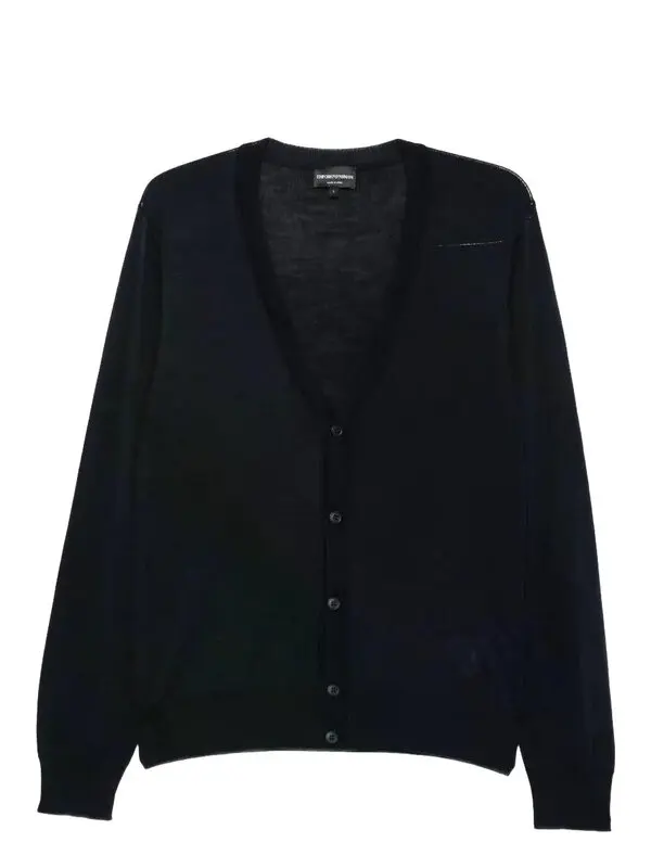Emporio Armani V-neck Button-up Cardigan - Blue