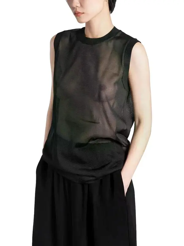 Comme Des Garçons Sheer Knit Top - Black