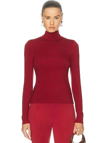 THE PARK Jen Long Sleeve Top - Bordeaux