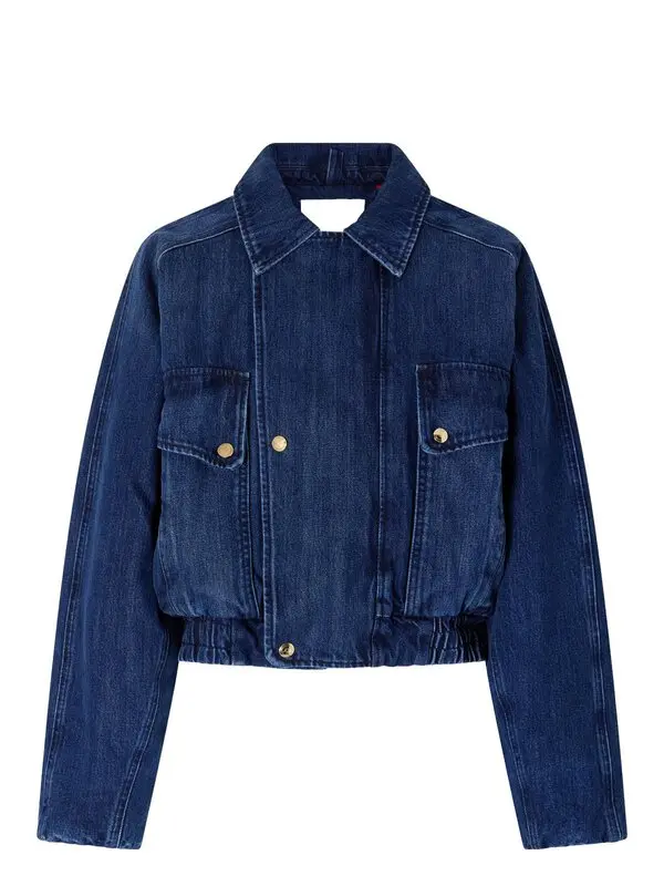 RÙADH The Ghillie Cropped Denim Jacket - Blue