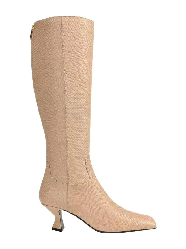 SERGIO ROSSI Sculpt Lizard-effect Leather Boots - Neutrals