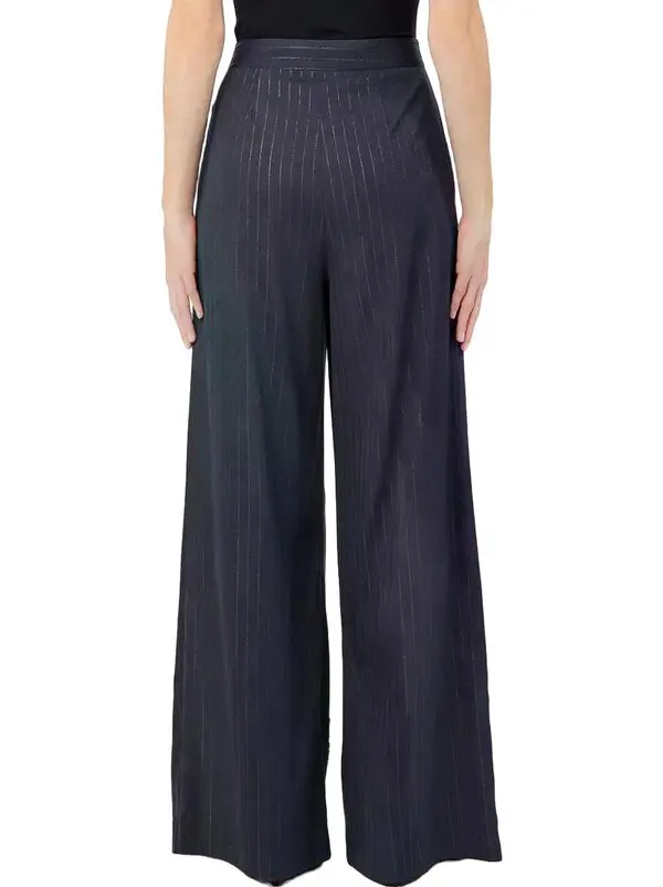 Liu Jo Pinstripe-pattern Bead-embellished Palazzo Pants - Grey