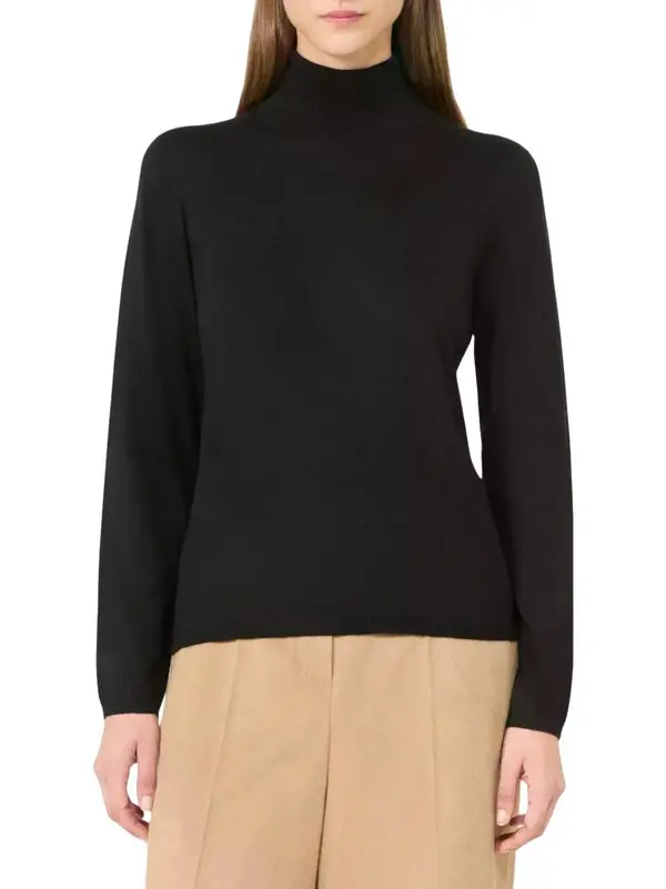 Max Mara High-neck Cashmere Sweater - Black