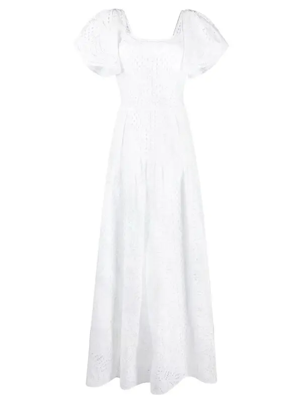 Alberta Ferretti Embroidered Maxi Dress - White