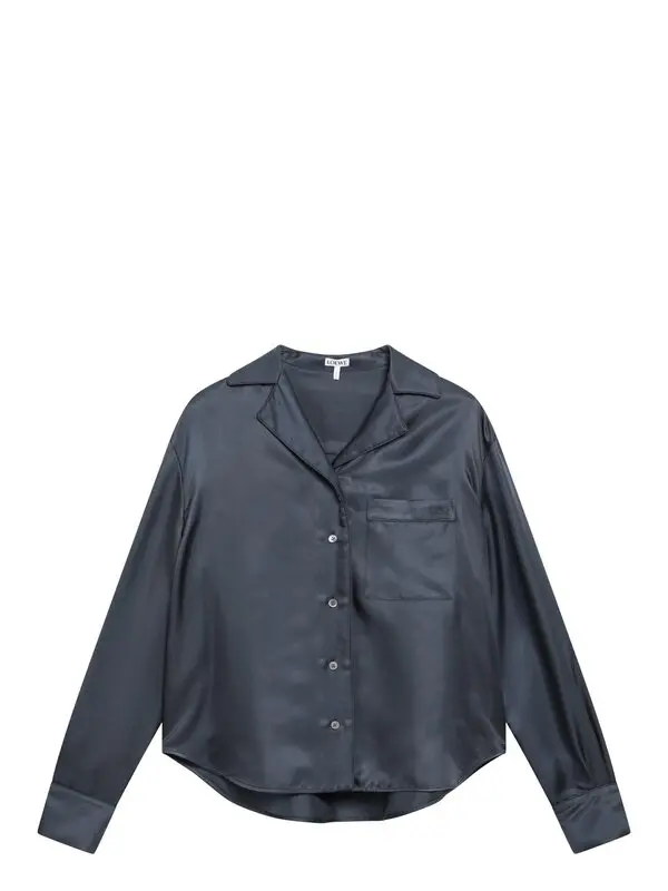 Loewe Dark Silk Twill Pajama Shirt - Grey
