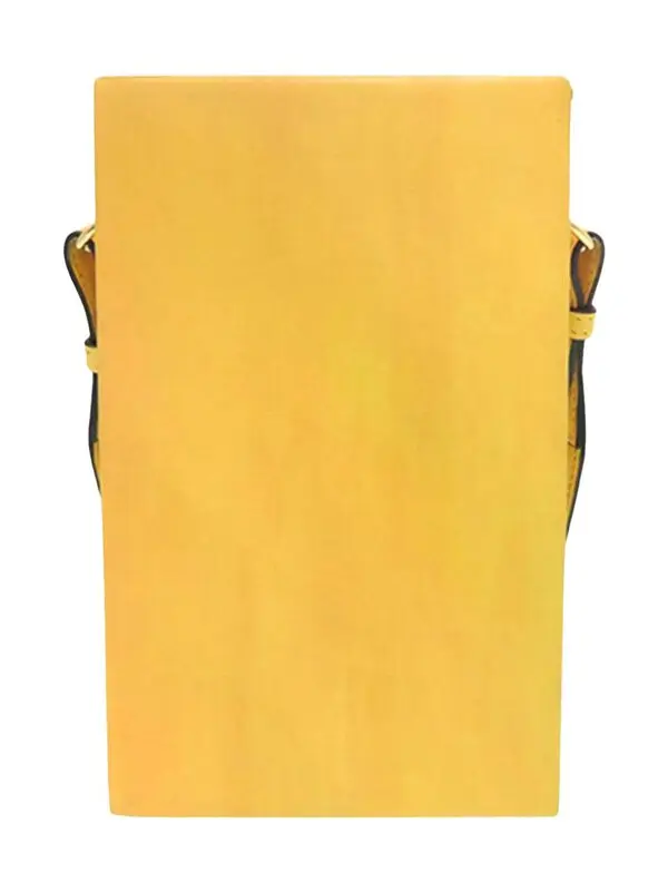 Fendi 2010-2026 Vitello Fluffy Logo Vertical Box Crossbody Bag - Yellow