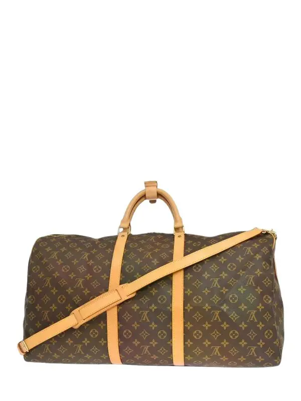 LOUIS VUITTON 1996 Monogram Keepall Bandouliere 60 Luggage Bag - Brown
